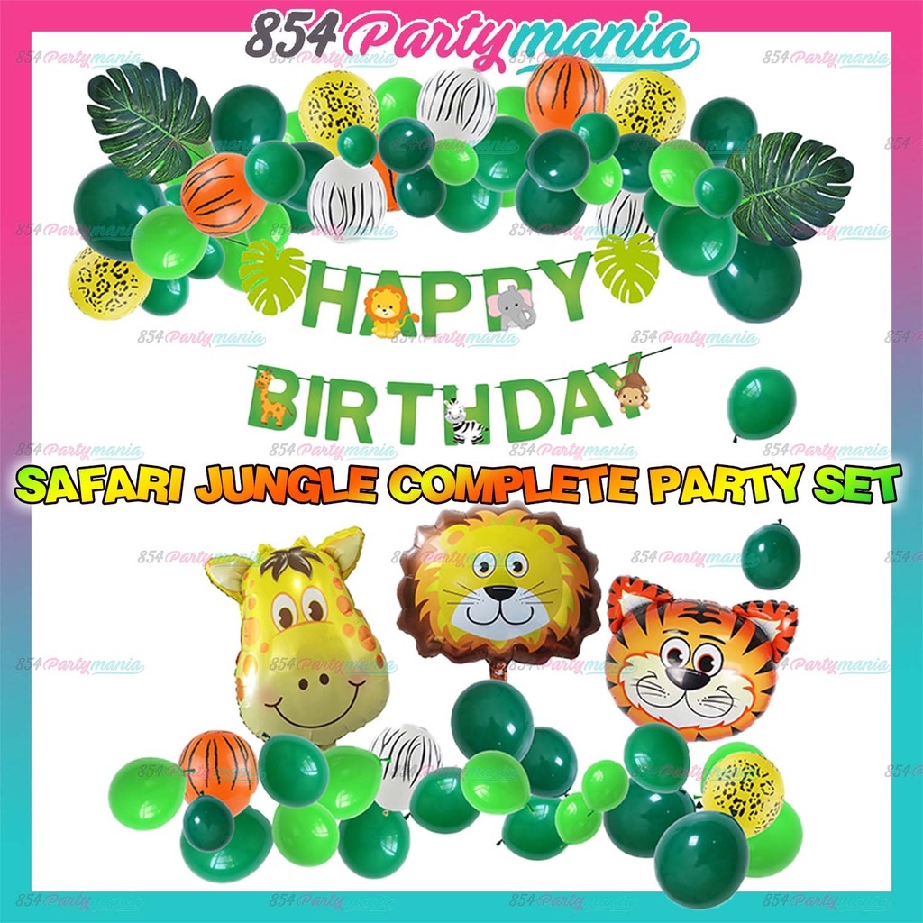 Safari jungle balloons complete party decoration safari birthday ...