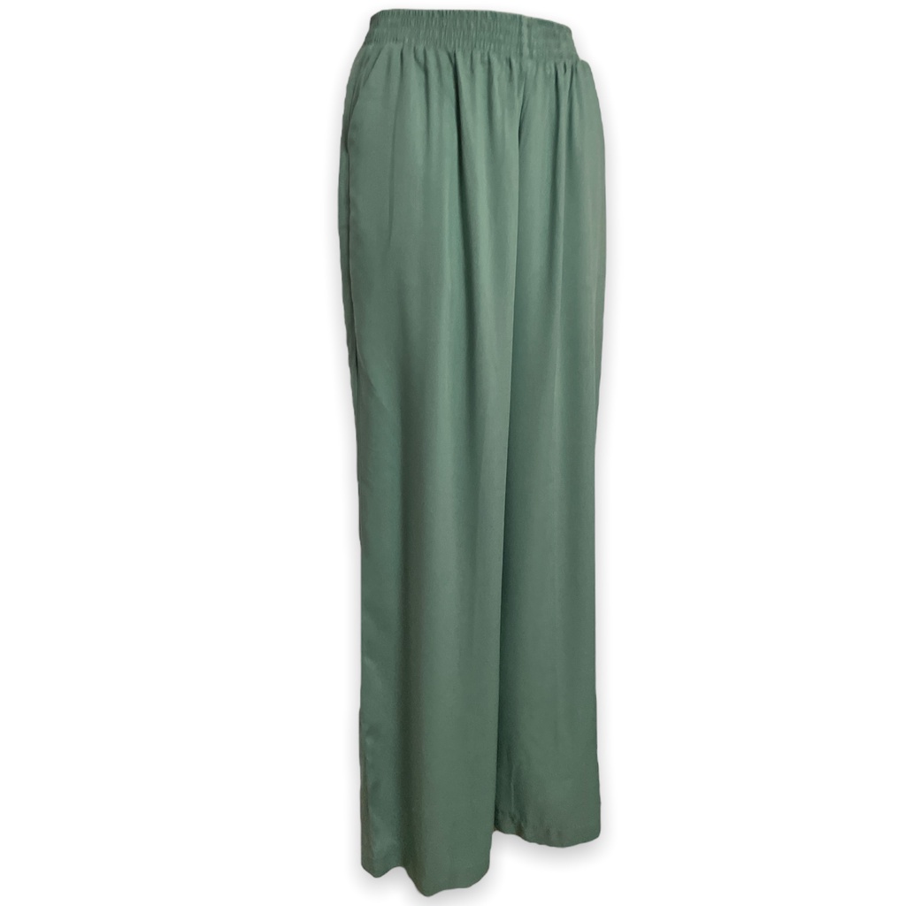 Annika#1 High Waist Challis Wide Leg Pants for Women (with Side Pockets ...