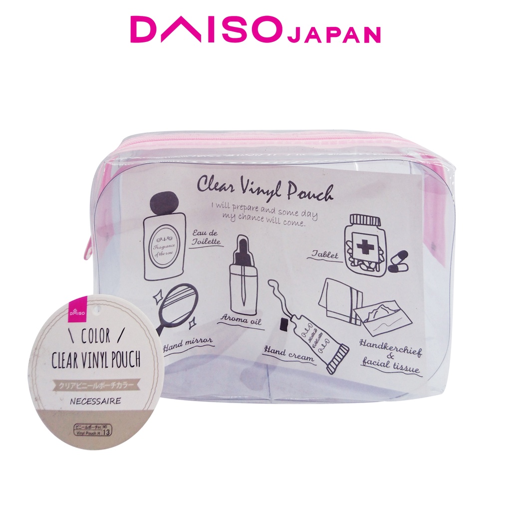 Daiso Pink Clear Vinyl Pouch | Shopee Philippines