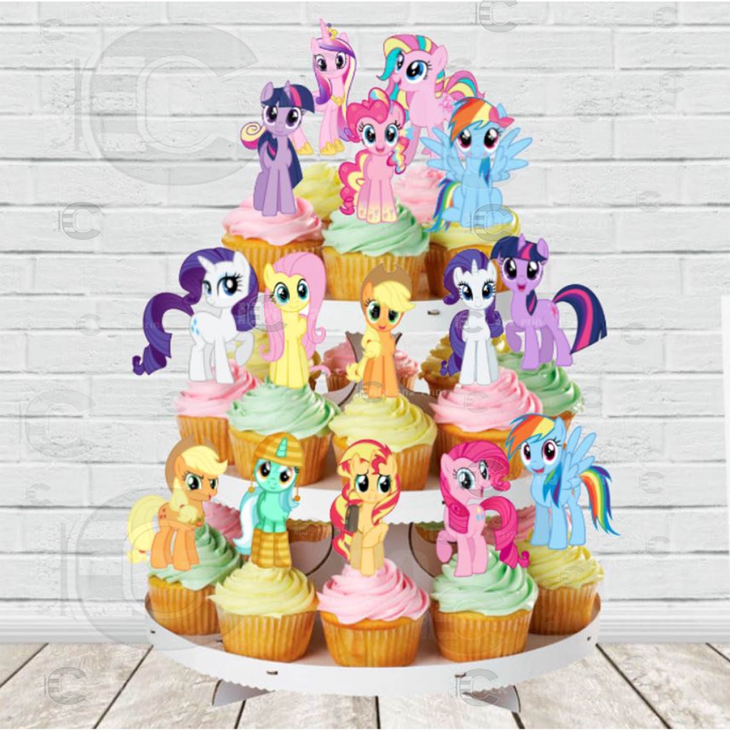 12+3 pcs My Little pony Cupcake topper for DIY Party Decorations ...
