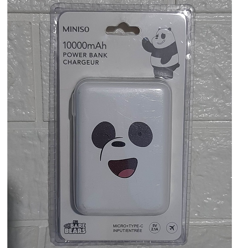 Miniso 10000mAh Power Bank ( We Bare Bears) | Shopee Philippines