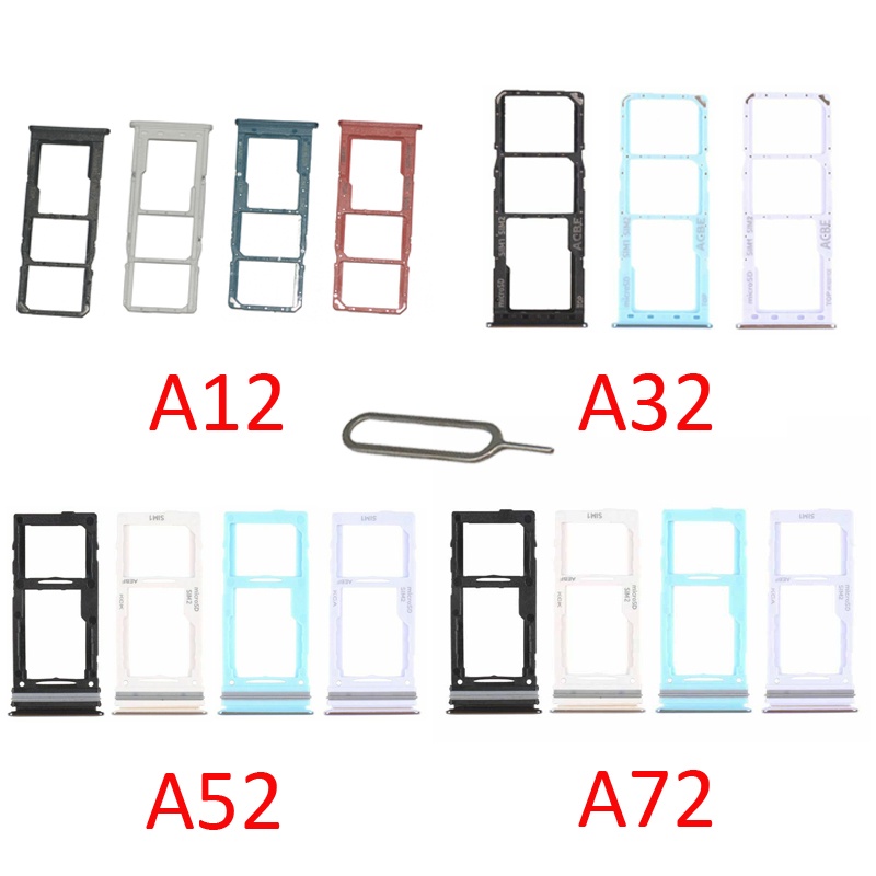 Phone Sim SD Card Tray For Samsung Galaxy A12 A32 A52 A72 4G 5G New ...