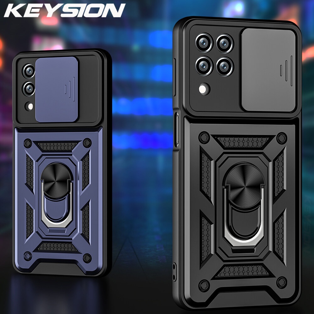 KEYSION Shockproof Case for Samsung M53 M33 5G M32 M62 Push Pull Camera ...