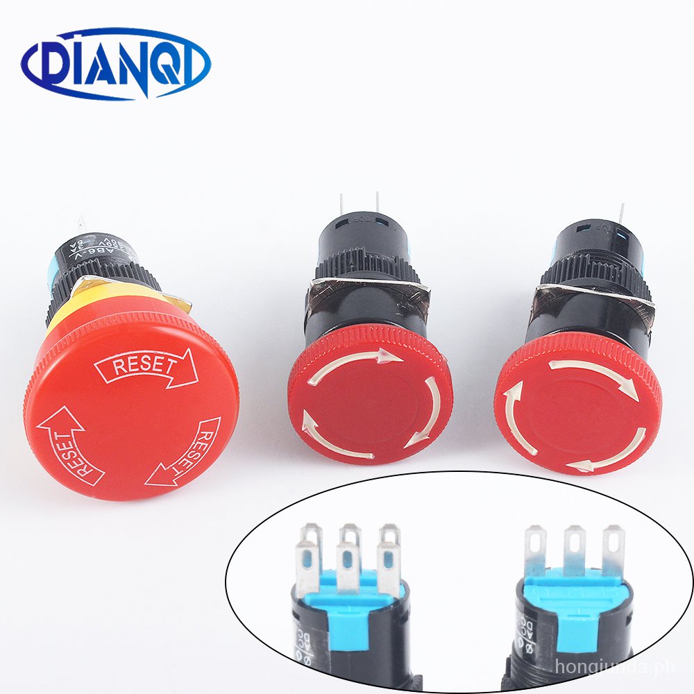 30mm Mushroom emergency stop 16mm e-stop switch 3/6 pins 1NO1NC/2NO2NC ...