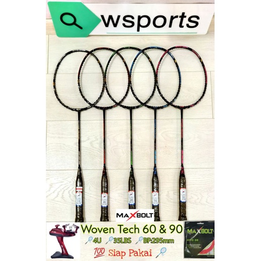 Original Maxbolt Woven Tech 60 90 35LBS Badminton Racket | Shopee ...
