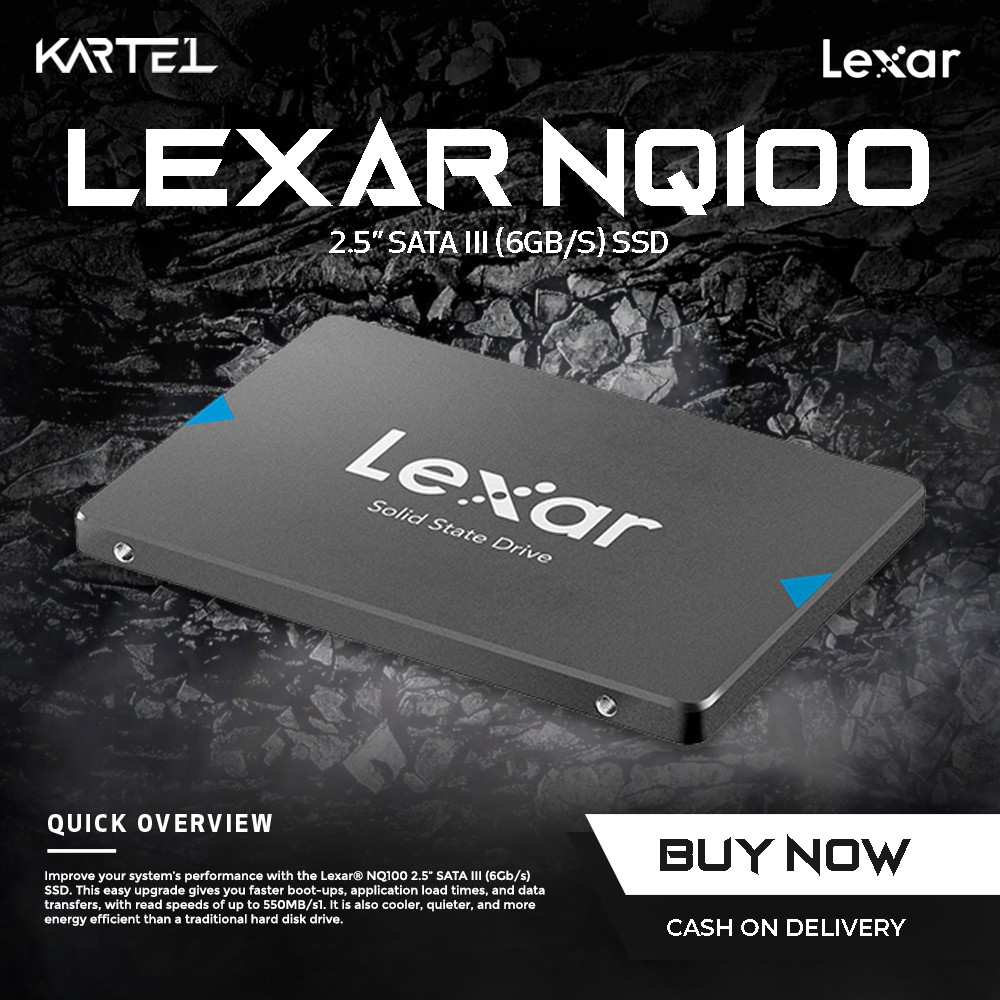 Lexar NQ100 2.5” 240GB SSD SATA III (6Gb/s) SSD 520MB/s to 550MB/s read ...