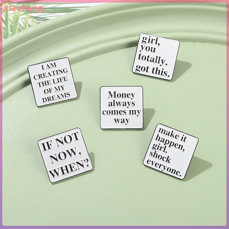 Text Lapel Brooch Pin Jewelry Gift Girl Inspirational Sentence Enamel ...