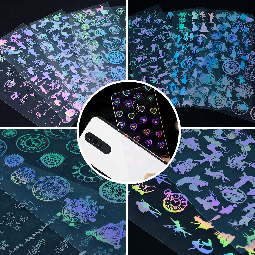 DIY Creative Luminous UV Glue Filling Laser Cartoon Sticker | Shopee ...