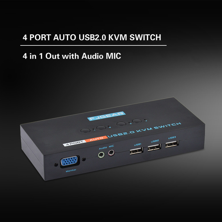 KVM Switch 4 PORT AUTO USB2.0 KVM Switch VGA KVM Switch 4 PORT AUTO ...