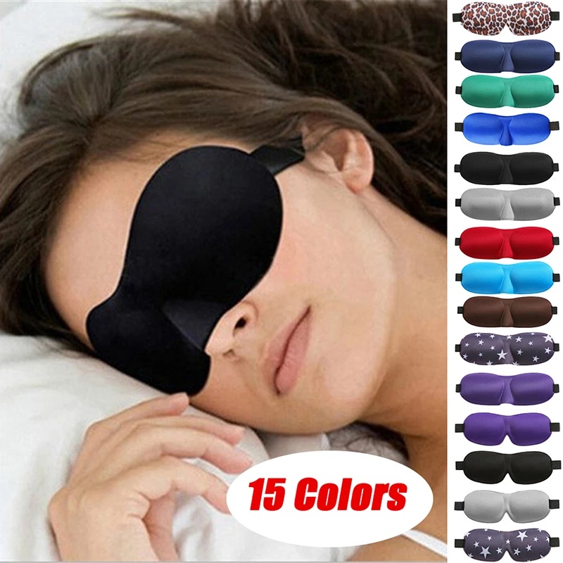 3D Natural Sleeping Travel Eye Mask /Portable Shade Eye Patch /Sponge ...