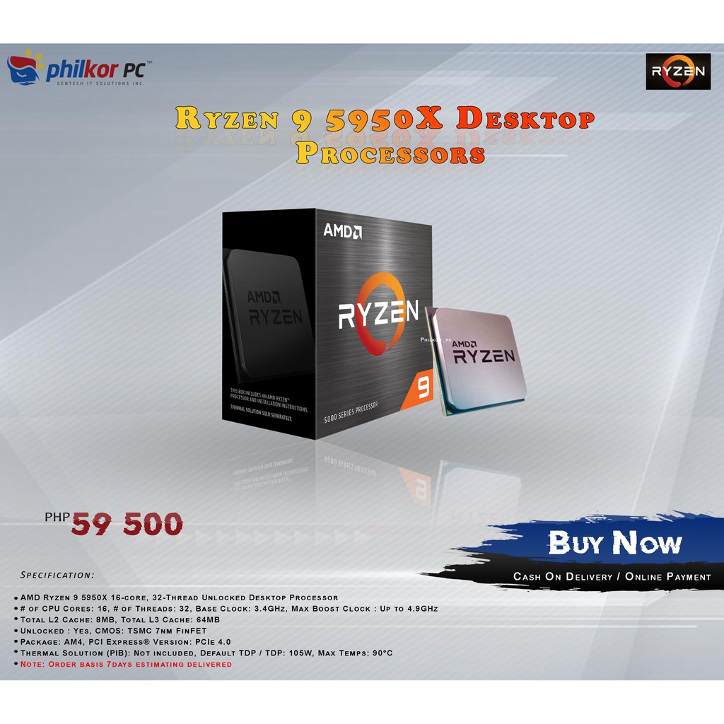 AMD Ryzen 9 5950X 16-core, 32-Thread Unlocked Desktop Processor ...