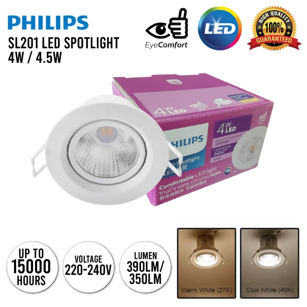 PHILIPS LED Spotlight Eyeball Recessed Spotlight SL201 4W/4.5W Ceiling ...
