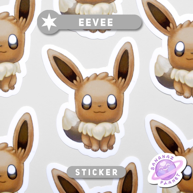 Eevee | Cute Pokémon Sticker | Die Cut, Vinyl Laminated, Waterproof ...