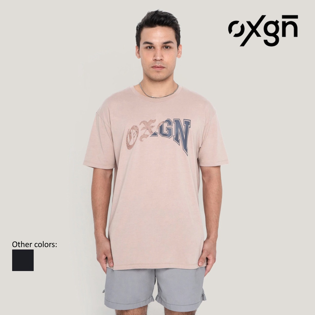 OXGN Bandana Logo Easy Fit T-Shirt For Men (Black/Tan/Rust/Dark Red ...