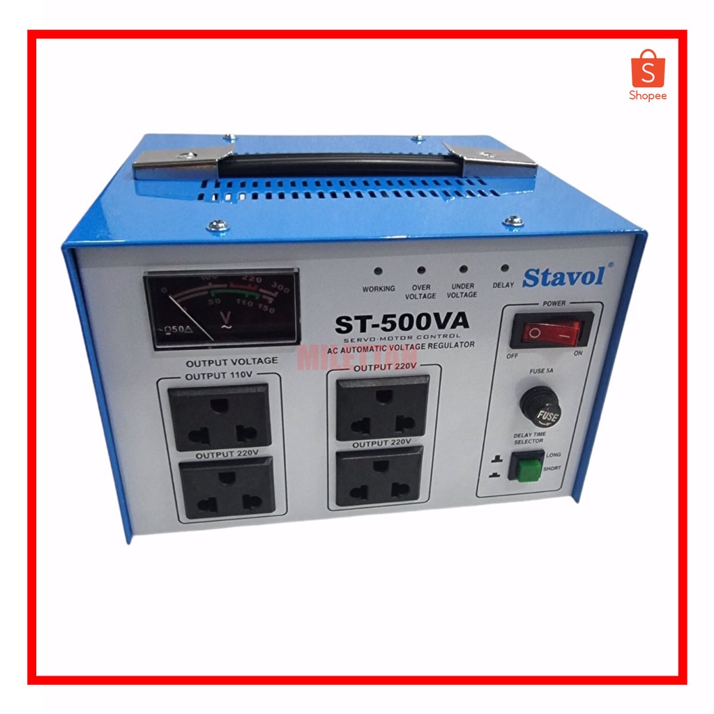 STAVOL AUTOMATIC VOLTAGE REGULATOR AVR ST 500VA 500W | Shopee Philippines