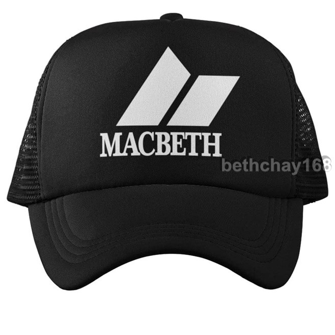 Macbeth White Logo Fashion Trucker Fashion Mesh Cap SnapBack Net Hat ...