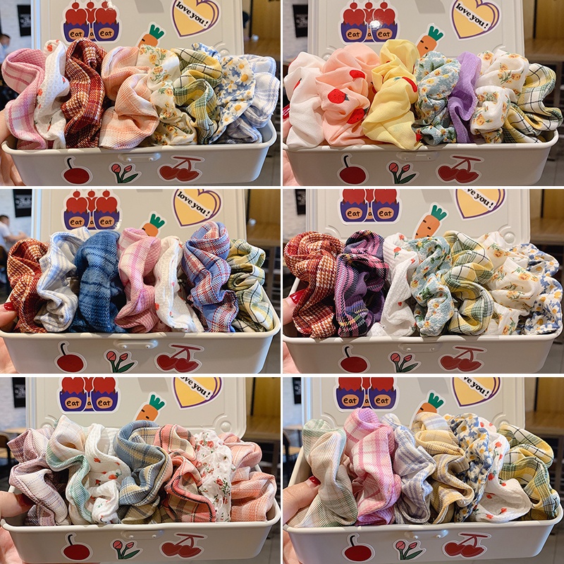 7/8 Pcs High Elastic Hair Ties Fashion Ponytail Scrunchies Set(Box Not ...