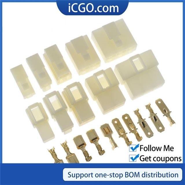 5sets 6.3MM TERMINAL SOCKET CONNECTOR GENERAL WIRE CONNECTOR 1Pin 2Pin ...