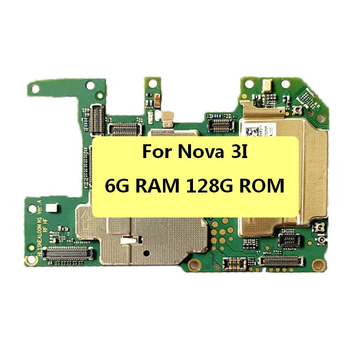 ☃1pcs For Huawei Nova3i Nova 3i Mainboard Motherboard 4G RAM 6G RAM 64G 128G ROM Logic Board ...