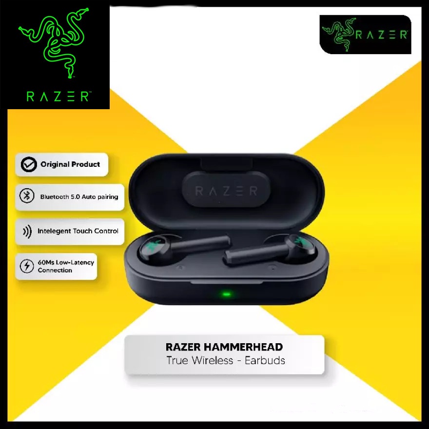 Razer Hammerhead True Wireless Earbuds Bluetooth 5.0 Automatic Pairing ...