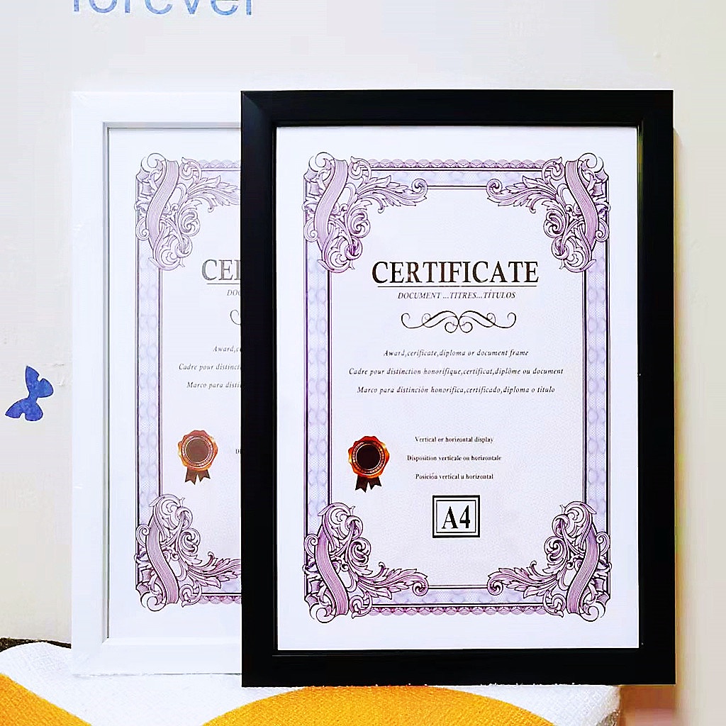 [Basic Family] PVC 8.5*11inch BLACK CERTIFICATE FRAME A4/8.5*11 inches ...
