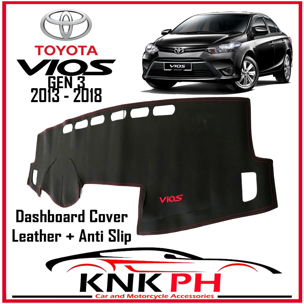 Vios Gen3 2013-2018 Dashboard Cover Leather Type Heavy Duty with Red ...