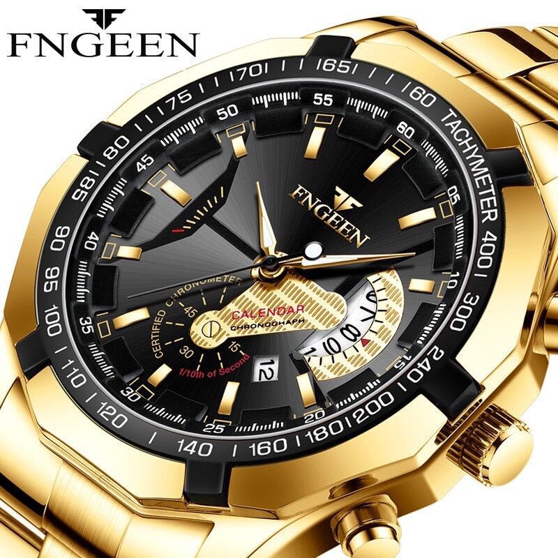 Original FNGEEN Genuine Men's Watch Top Stainless Steel Strap Sports ...