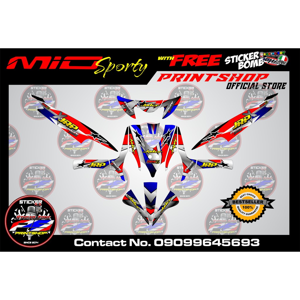 JRP Mio sporty Yamaha Full Set sticker decals (Thailand x Pinas daeng4 ...