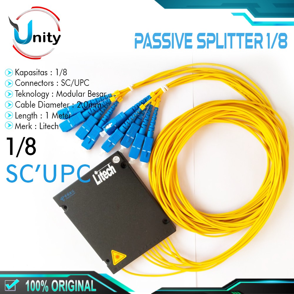 Passive Splitter 1/8 SC UPC Litech Fiber Optic Splitter Passive FO 1.8 ...