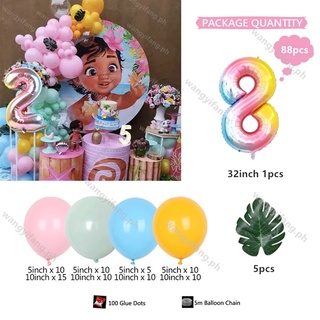 Disney Moana Balloons Garland Arch Kit Birthday Green Latex Balloons ...