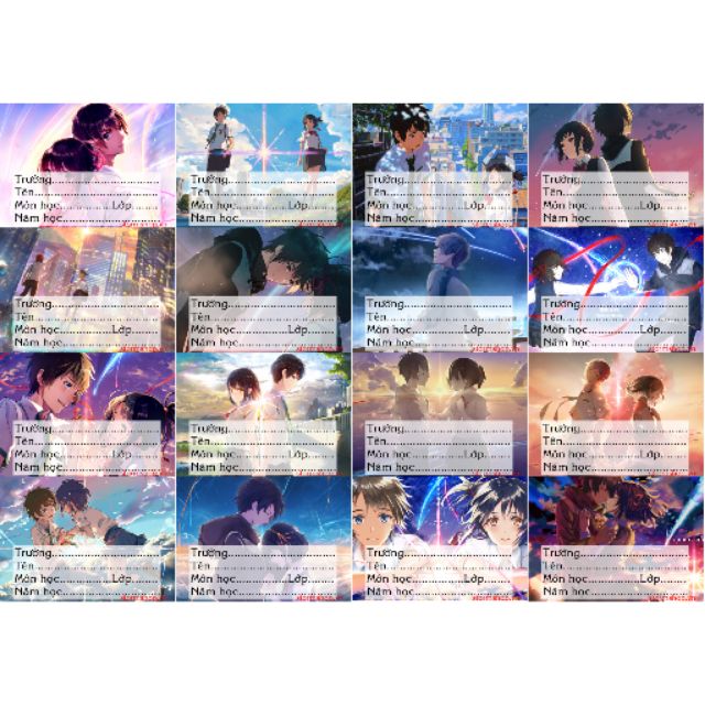 Your name anime notebook labels 16 notebook labels | Shopee Philippines