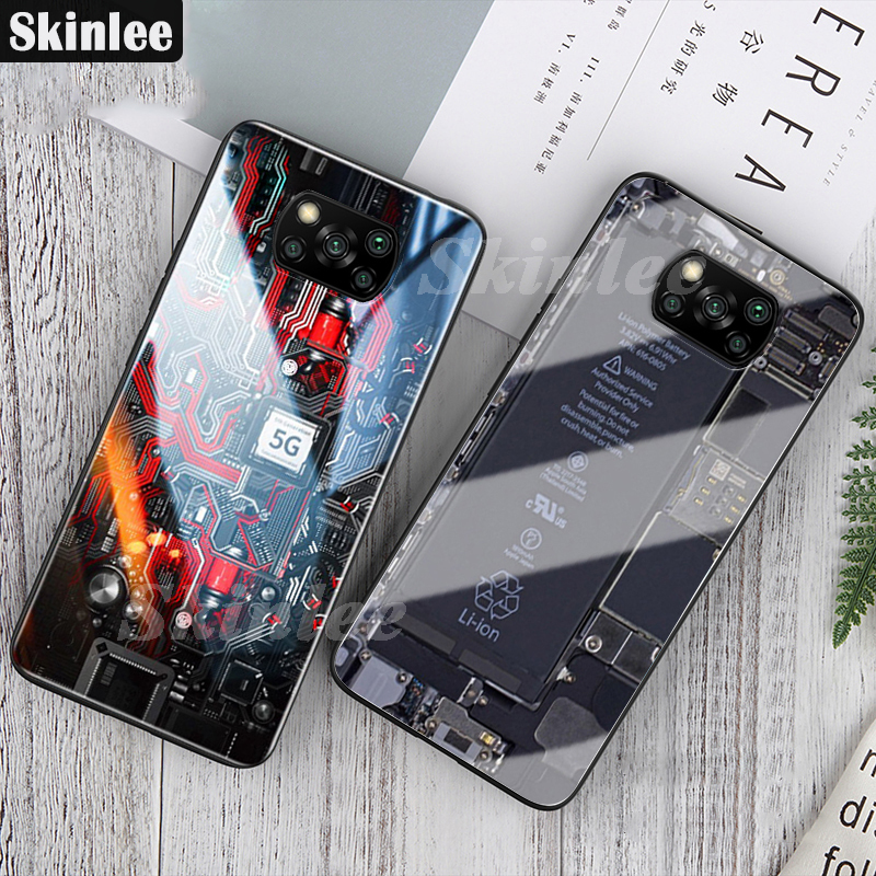 For Xiaomi Poco X3 NFC Case Hard Back Tempered Glass Mirror Casing ...