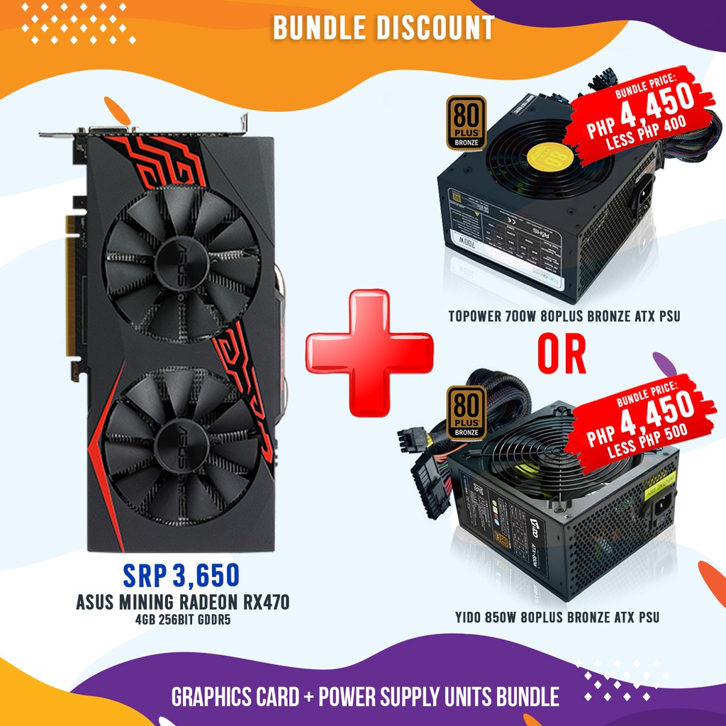 PROMO: AMD Radeon RX470 | RX560| RX570 | RX580 w/ 700w | 850w 80plus ...