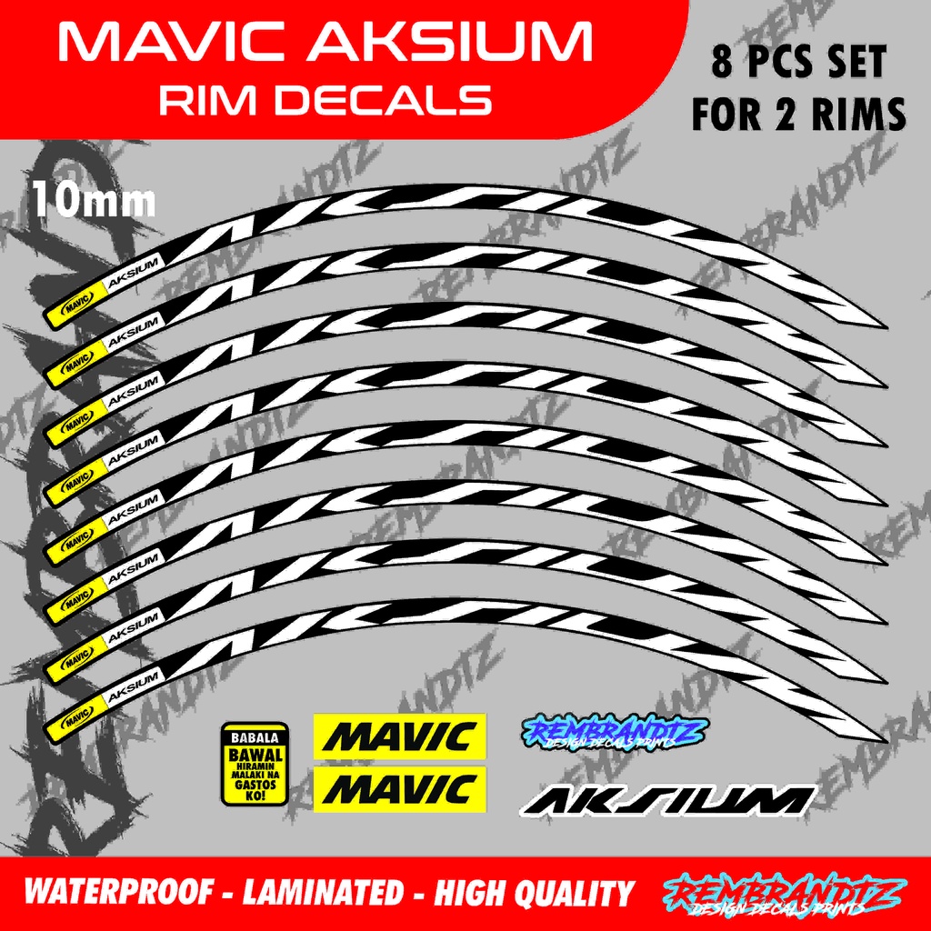Road Bike rim decals - Mavic Aksium rim decals 8 pcs set - printed only ...