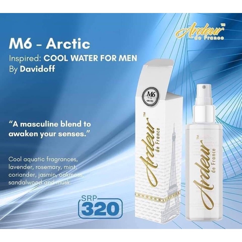 Ardeur De France Perfume-Cool Water for Men | Shopee Philippines