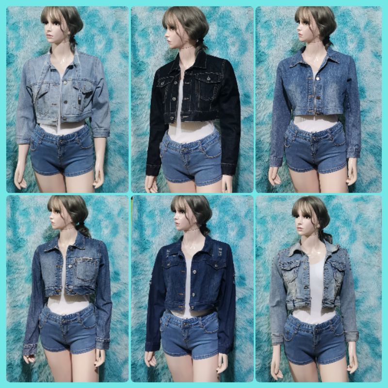 SALE!!! PRELOVED CROPTOP DENIM JACKET | Shopee Philippines