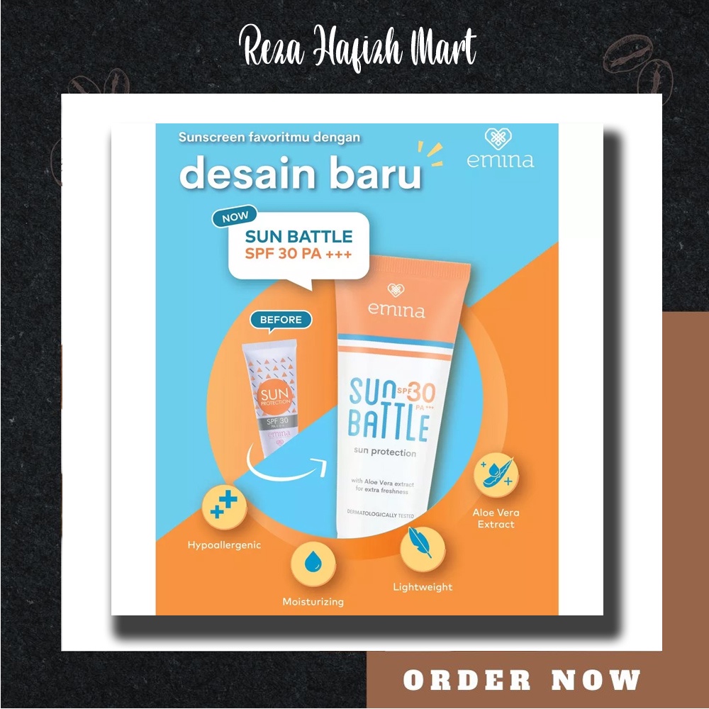 Sunscreen Emina Sun Battle SPF 30pa+++ Sun Protection 60ml Ready To ...