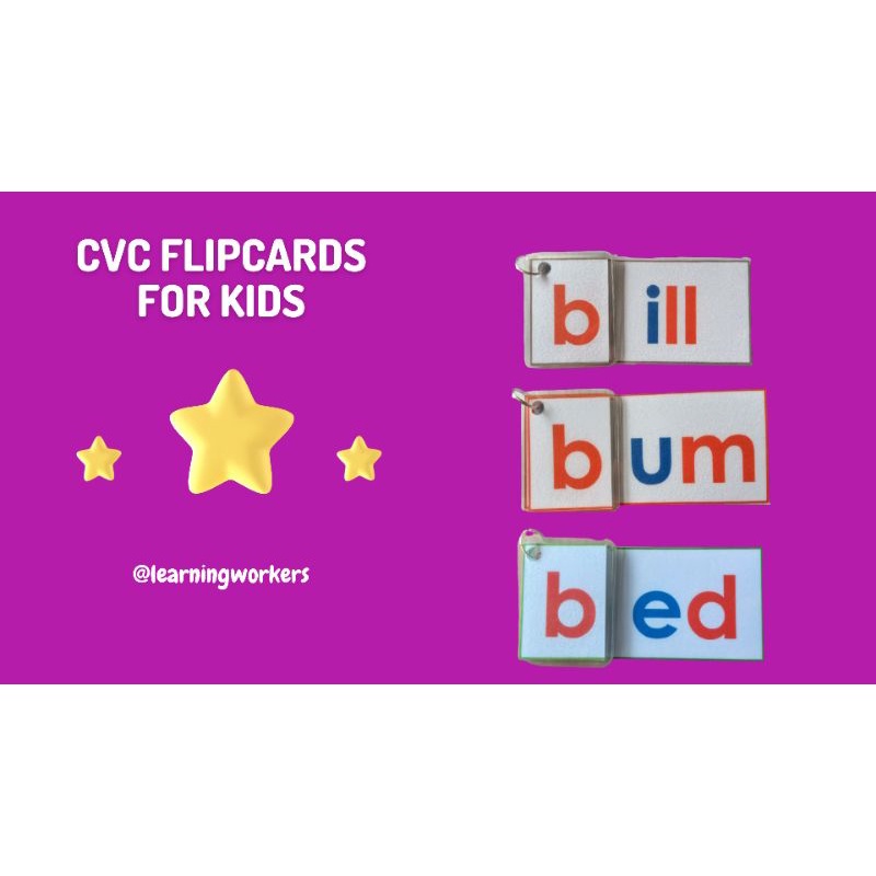CVC FLIP CARDS (Reading Materials) Montessori Materials | Shopee ...
