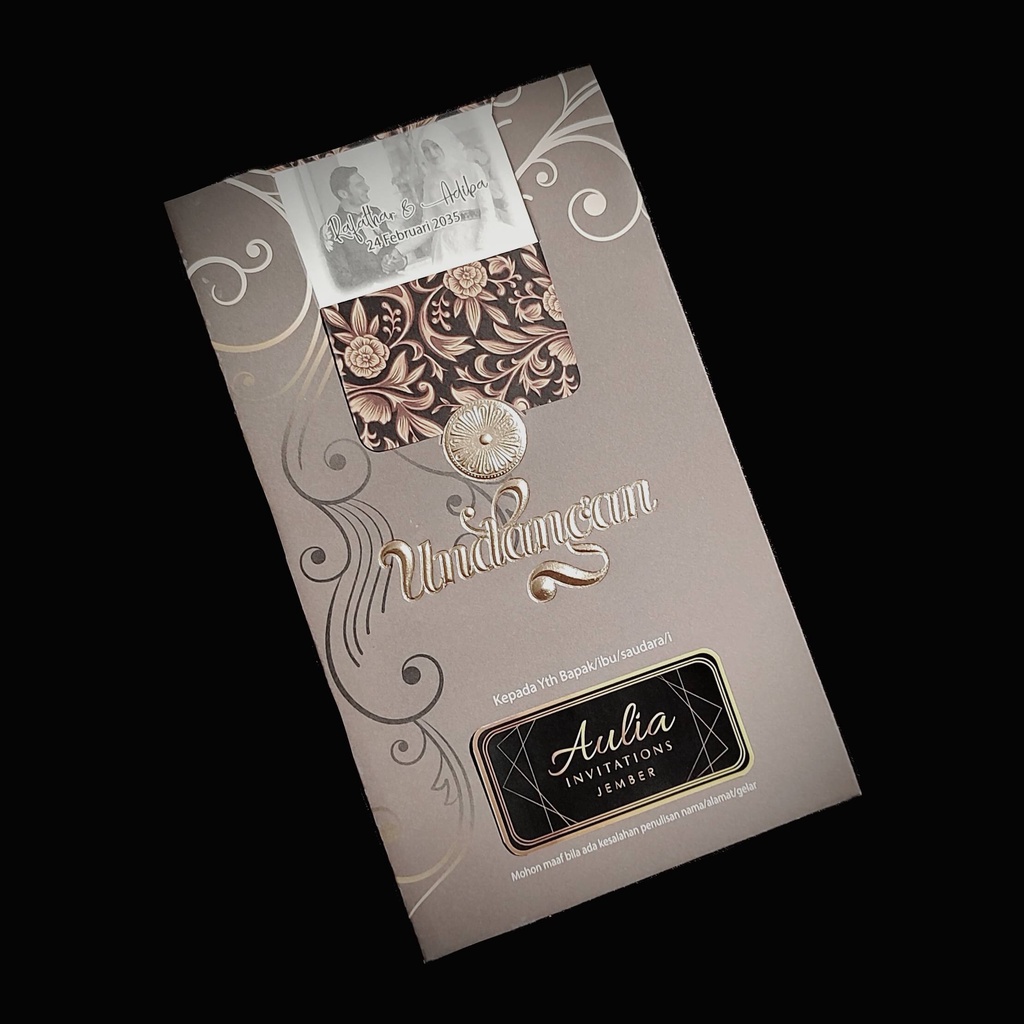 Wedding INVITATION ENVELOPE BROWN SEMI GRAY COMBINATION OF FLORAL BATIK ...