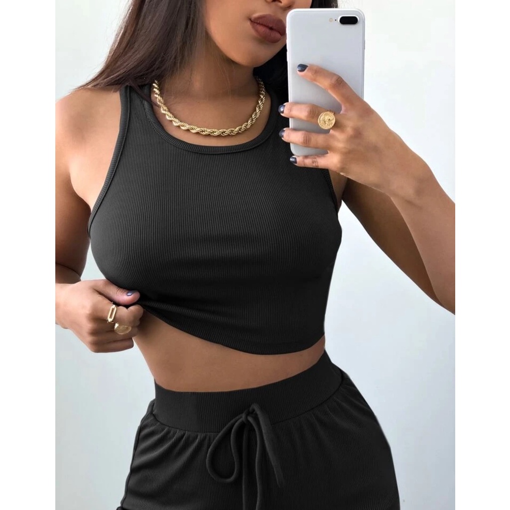 Angelcity Racer Back For Women Sando Croptop Trendy Rib Tank Top
