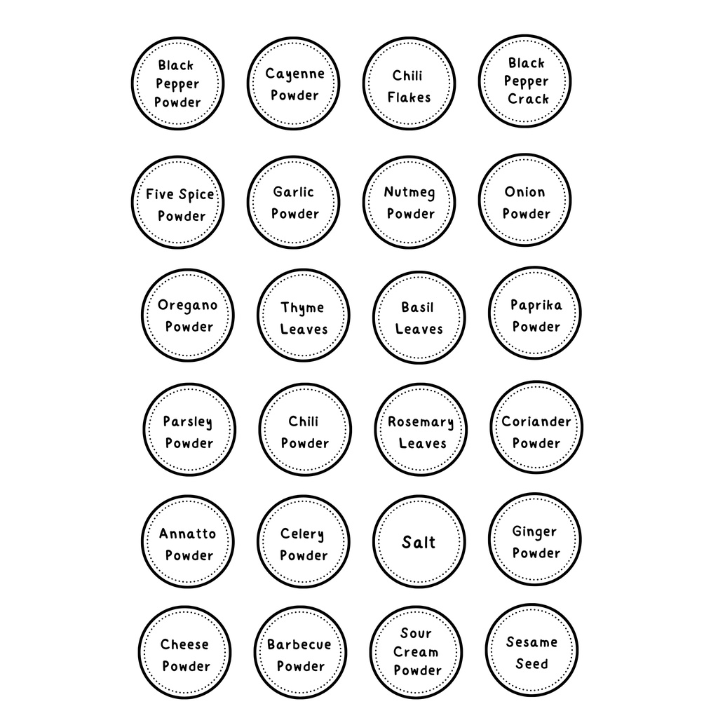 Customized Condiments Waterproof Stickers 24Pcs Korean Inspired ...