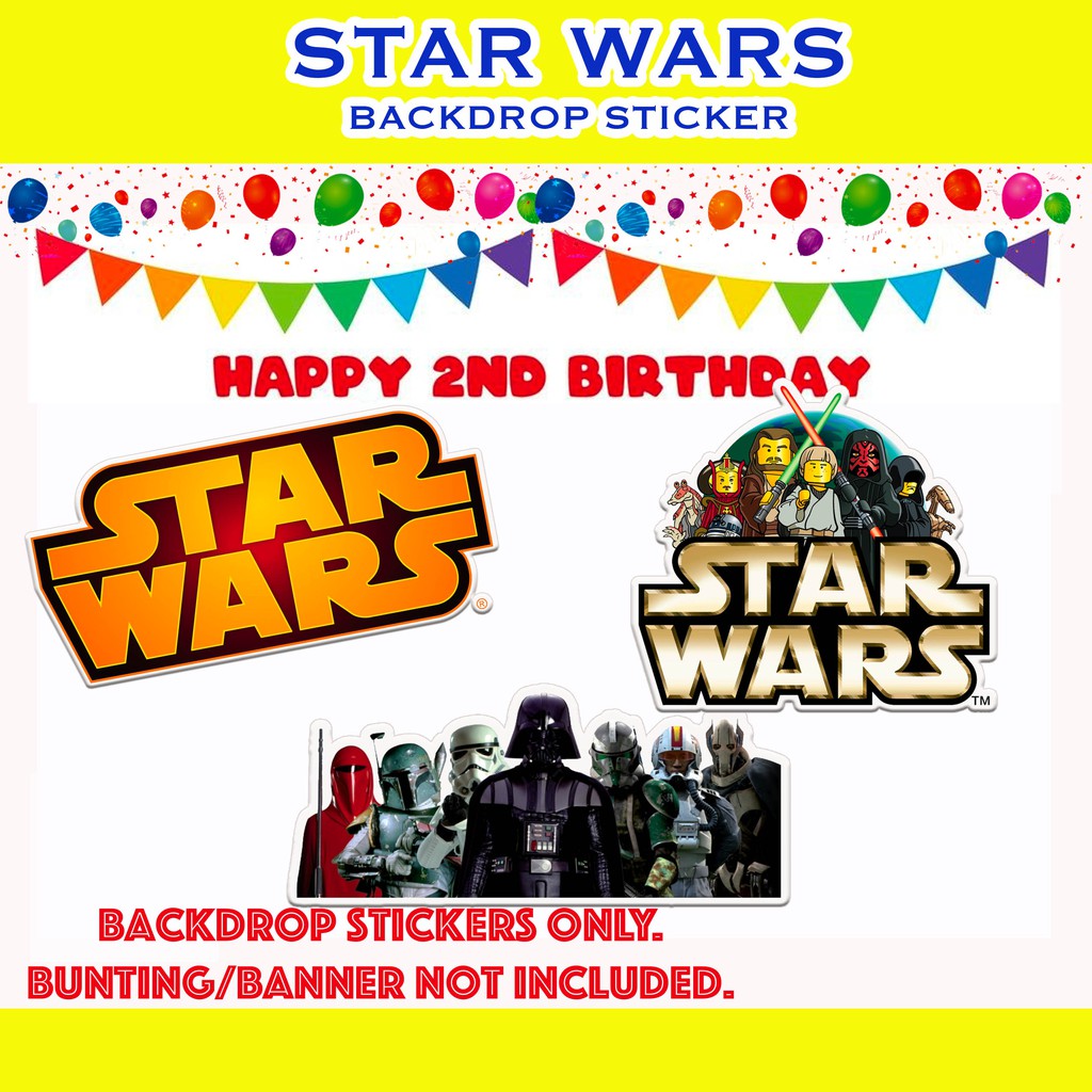 Star Wars Party Hat Backdrop Stickers Party Decoration ( 8 X 11 INCHES ...