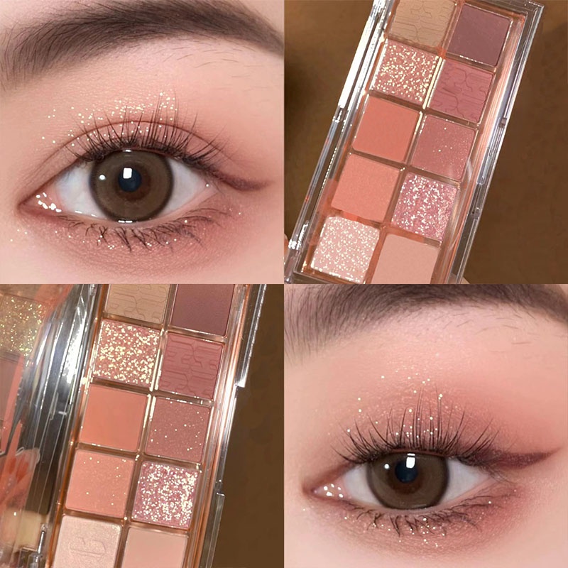 10 Color Shiny Matte Eyeshadow Palette/Earth Tone Pearly Glitter Eye ...