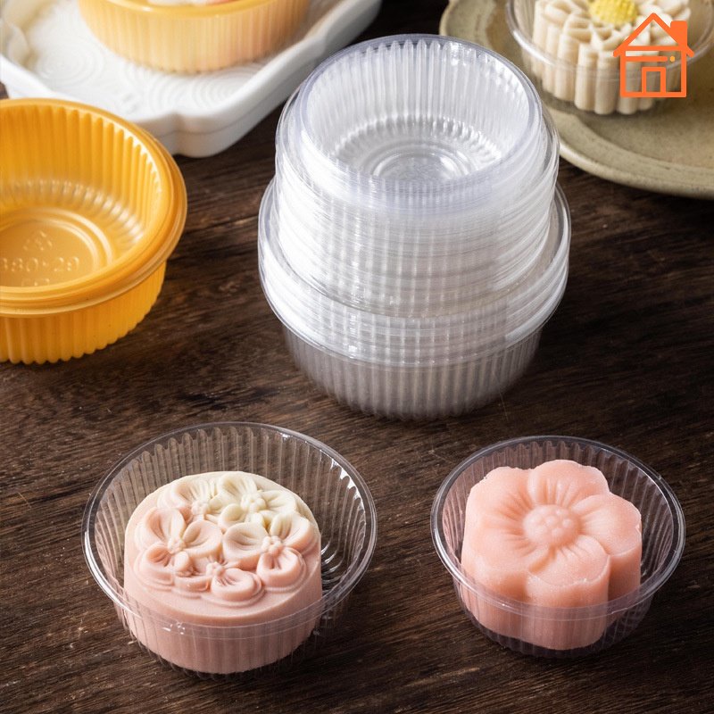 100 Pcs/Lot Transparent Round Egg Yolk Crisp Moon Cake Plastic Inner ...