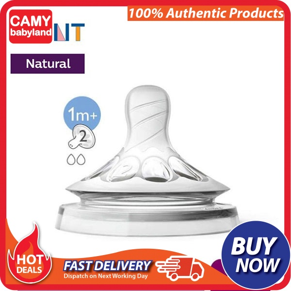 Philips Avent Natural Teat Slow Flow 1m 2pcs Shopee Philippines