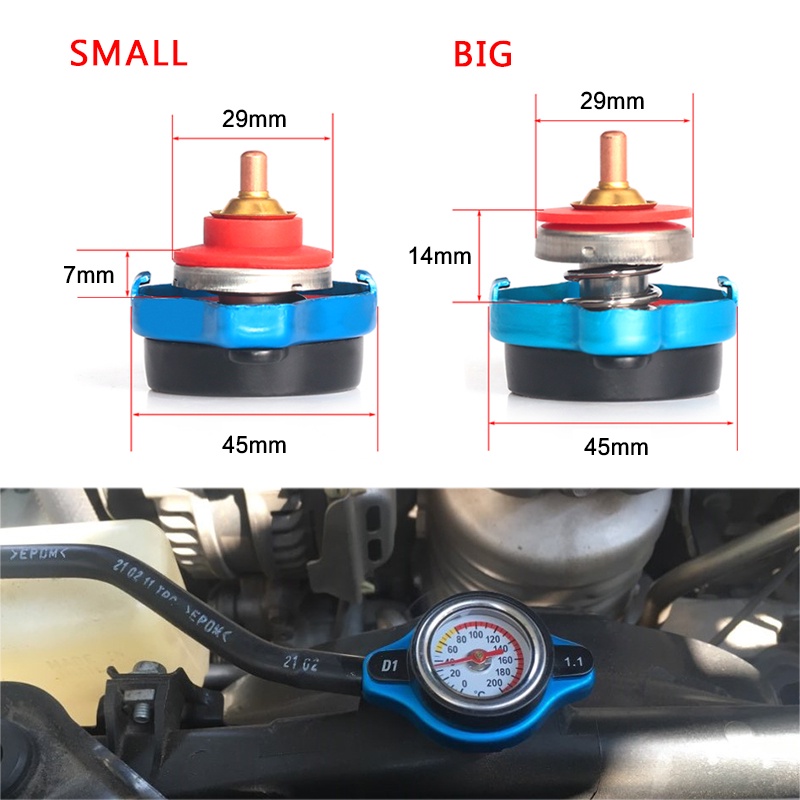 Universal Car Blue Temperature Thermo Thermostatic Water Radiator Cap 0 ...