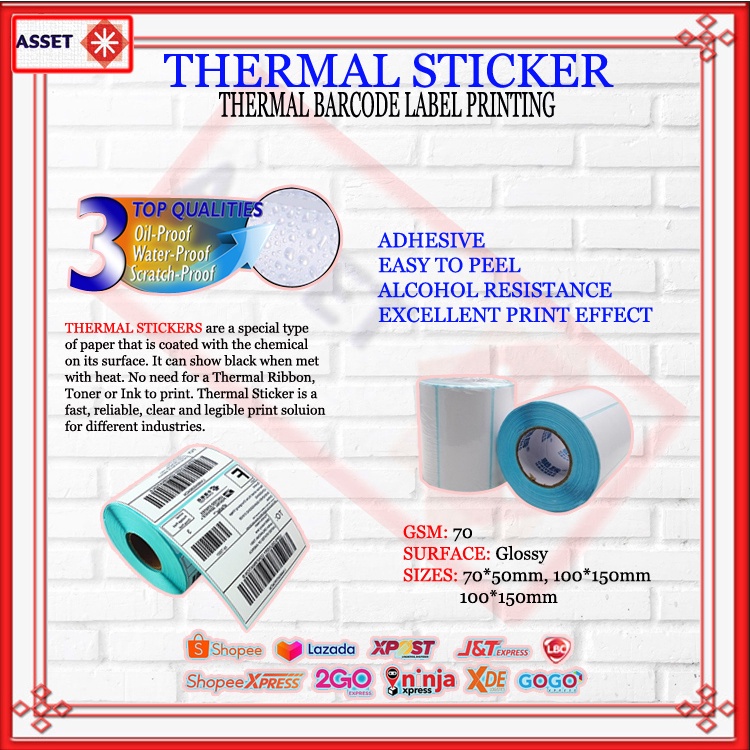 THERMAL STICKER PAPER FOR GPRINTER/STICKER SHIPPING LABEL 100*150 ...