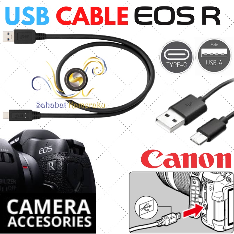 USb Type C Data Cable Canon EOS R R5 R6 Ra RP, 1D | Shopee Philippines