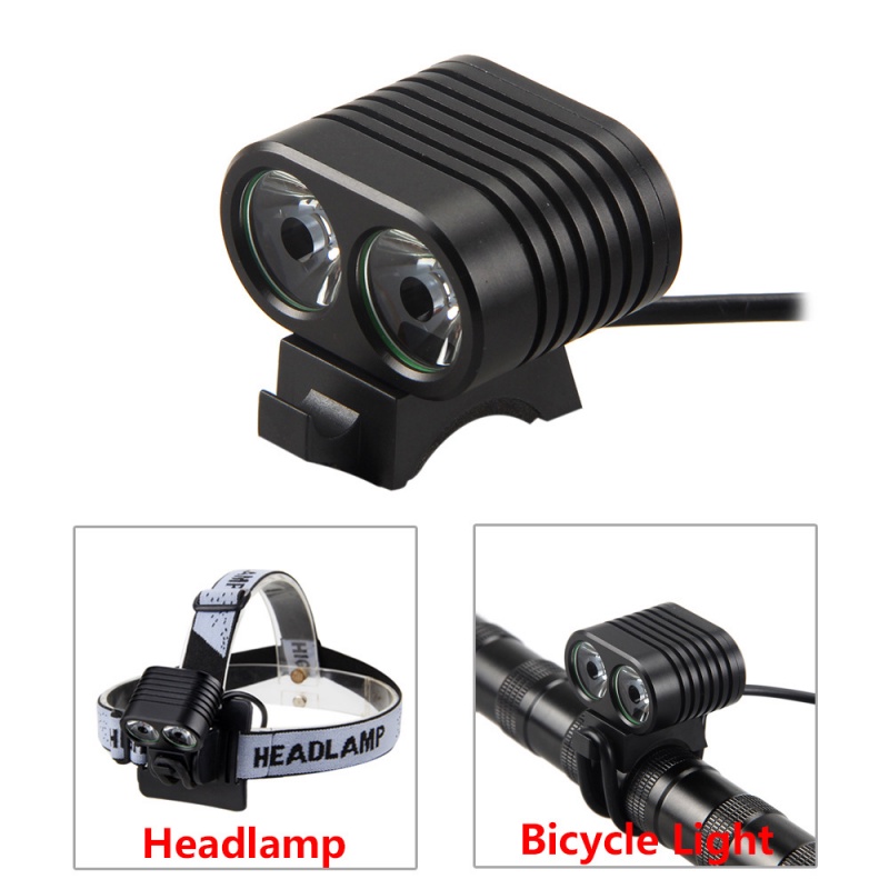 8000LM T6 LED Bicycle Light Mini Bike Front Light Cycling Flashlight Headlamp with Rechargeable ...