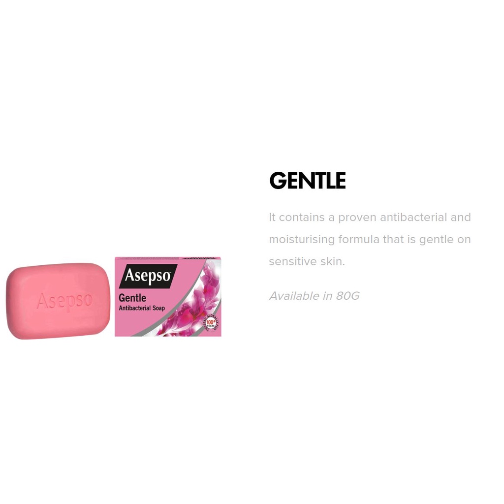 Authentic Asepso Soap 80g and 150g (Original, Gentle, Herbal, Lemon ...